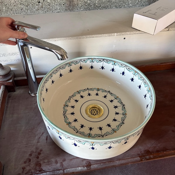 Handcrafted Ceramic Sink Wrapped in Engraved Brass – A True Masterpiece ...