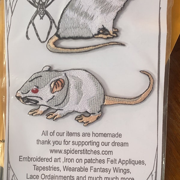 Fancy Albino White Rat Iron on Patch - Etsy