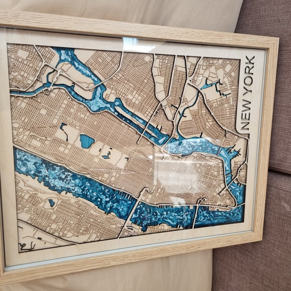 London Wooden Map Large 41x41cm Wooden City Map Custom Made Map Framed ...