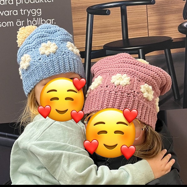 Daisy Beanie Hat Crochet Pattern in US + UK Terms (PDF Download + Video ...