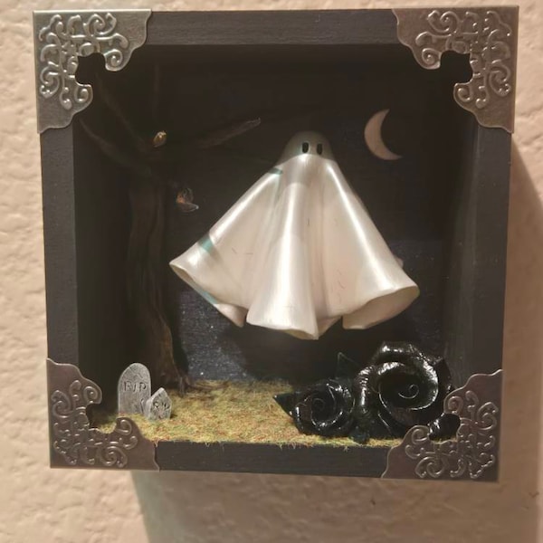 Ghost Story Box / Shadow Box Pumpkin Patch Diorama - Etsy