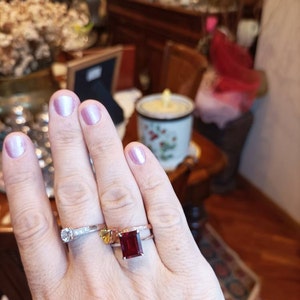 4 Carat Ruby Ring / Yellow Gold Ruby Engagement Ring / Anniversary Ring ...