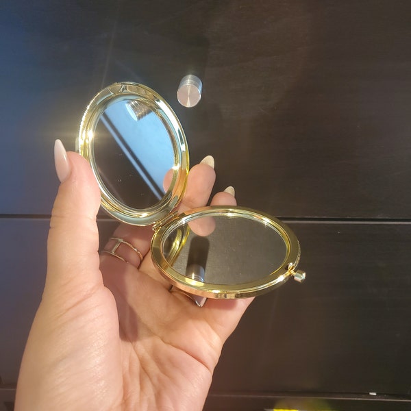 Personalized Compact Mirror Blank - Photo Frame Pocket Mirror - Metal ...