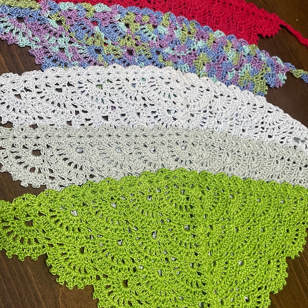 Crochet Bandana, Fan Kerchief Shawl Shawlette Pattern, Crochet ...