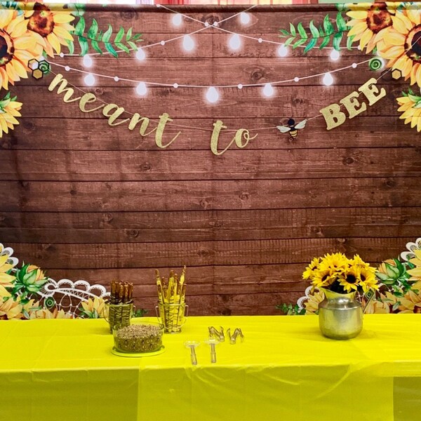 Meant to BEE Banner, With Bee and Beehive, Bee Theme Engagement Banner ...