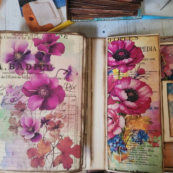 Dark Lace Junk Journal Printable Pages, Floral Lace Collage Sheets ...