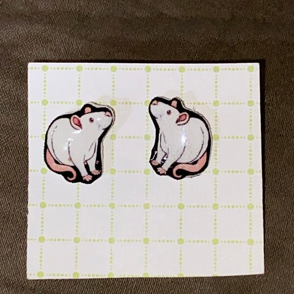 Rat Stud Earrings: Gift for Rat Lovers, Teacher, Vet Tech, Zookeeper or ...