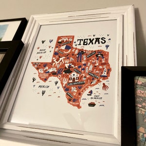 Texas Poster, Texas Map Art, Texas Map Wall Art, Texas Canvas, Texas ...