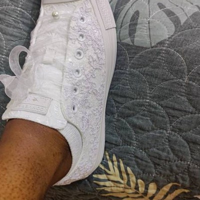 Ivory Wedding Converse for Bride, Custom Converse Shoes for Wedding ...