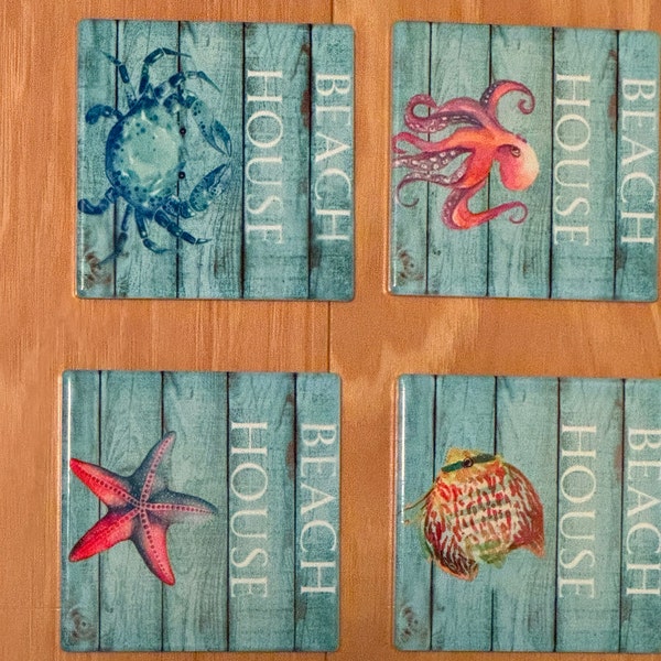 Beach Life Coasters PNG | Beach Square Coaster or Round Coaster Png ...