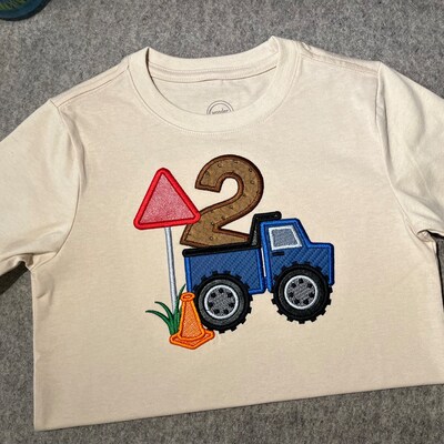 Construction Number 2 Dump Truck Applique A BMB EXCLUSIVE Design - Etsy