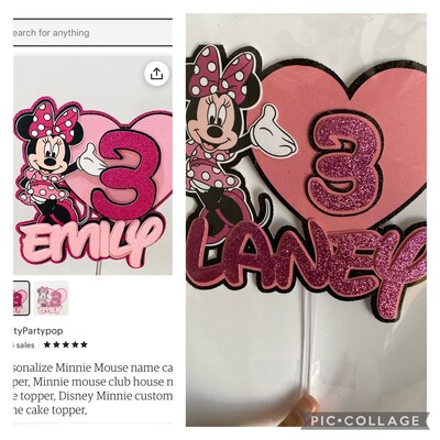 Personalize Minnie Mouse Name Cake Topper Minnie Mouse Club - Etsy