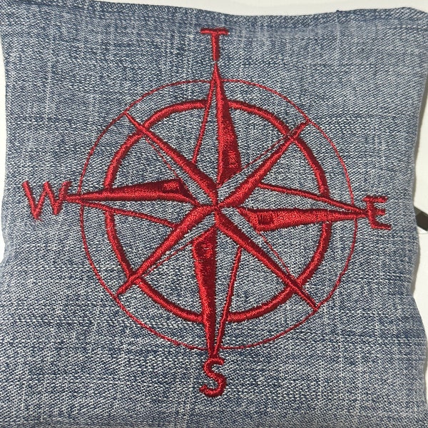 Nautical Compass Rose Embroidery Design - 4 SIZES Machine Embroidery ...