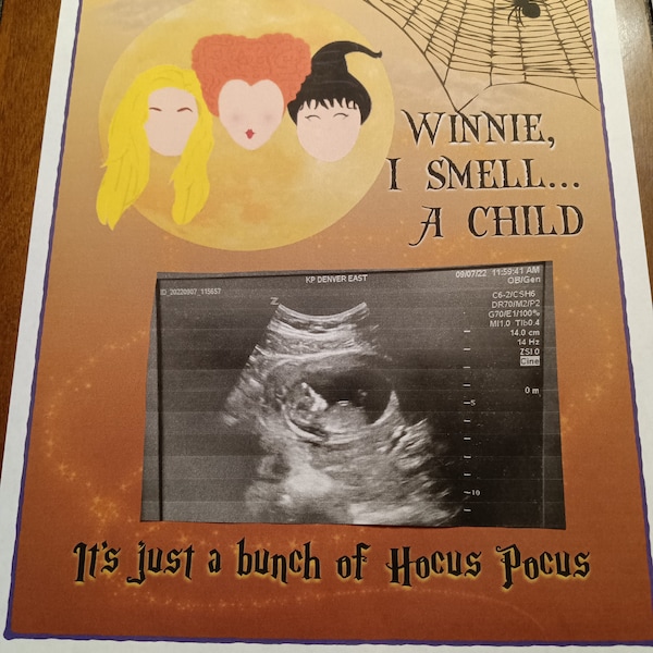 Hocus Pocus Inspired Pregnancy Announcement, Sonogram Announcement ...