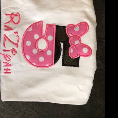 Minnie Number 5 Birthday Embroidery Applique Design - Etsy
