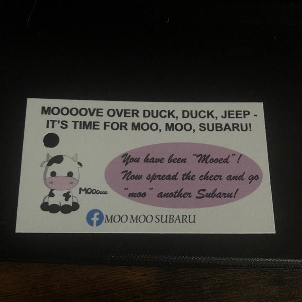 Moo Moo Subaru Starter Pack - Etsy
