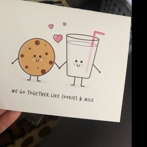 We Go Together Like Cookies & Milk Greeting Card, Valentine's Day Card ...