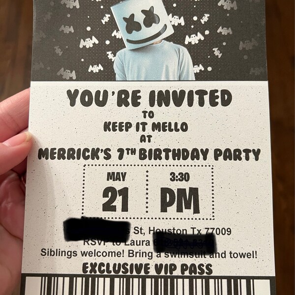 DJ Marshmello Green Invitation - Etsy