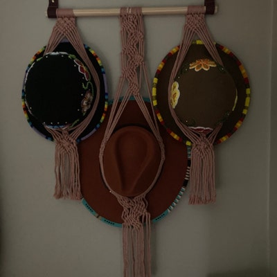 Macrame Hat Holder, Wall Hanger for Hat, Macrame Storage, Boho ...