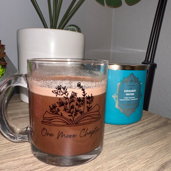 Just One More Chapter Mug, Gift for Book Lover, Floral Book Mug ...