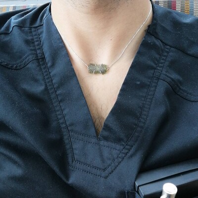 LIBYAN DESERT GLASS Necklace Herkimer Diamond Necklace - Etsy