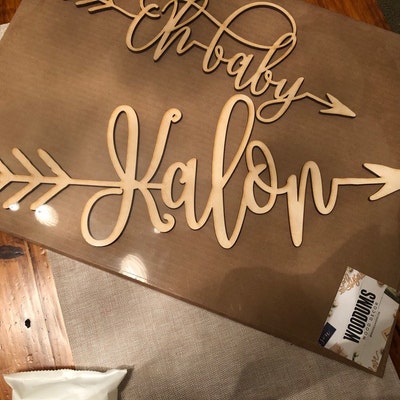 Oh Baby Arrow Wood Sign Wood Sign Art Wooden Sign Laser - Etsy