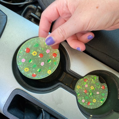 Cottagecore Car Coasters, Cute Car Coaster, Car Coaster Set of 2 ...