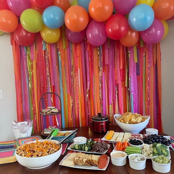 Fiesta Backdrop, Fiesta Decorations, Streamer Backdrop, Fringe Backdrop ...