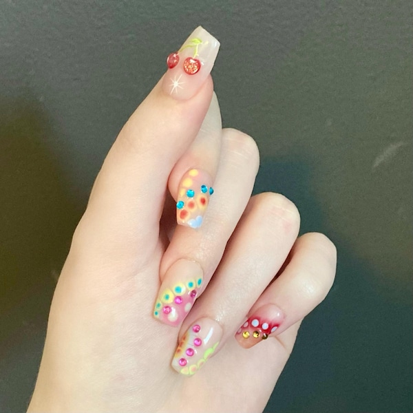 140 honey and Bees Kawaii Cute Honeybees Insects French Tips Press on ...