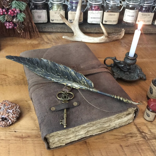 Gothic Stationery Set: Ornate Quill Feather Pen, Hand-sculpted Heart ...