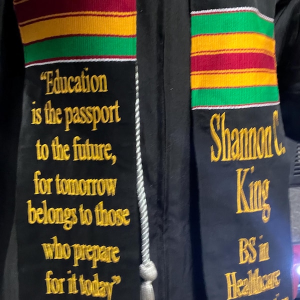 Military Graduation Stole | Design Your Own Custom Embroidered Satin ...