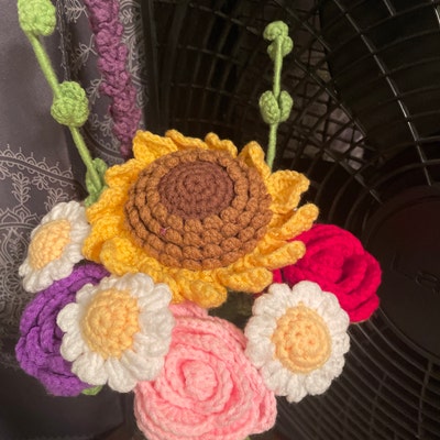 Knitted Flowers Crochet Flowers Bouquet Handmade Knitted - Etsy