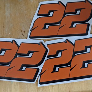 3 X Custom Racing Numbers Vinyl Stickers Decals Race - Etsy