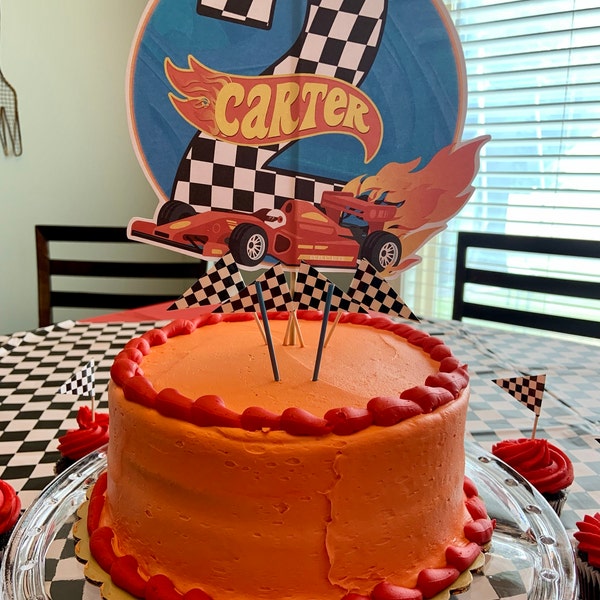 Race Car Centerpiece Number 5 , Racing Birthday, Race Car Centerpiece ...