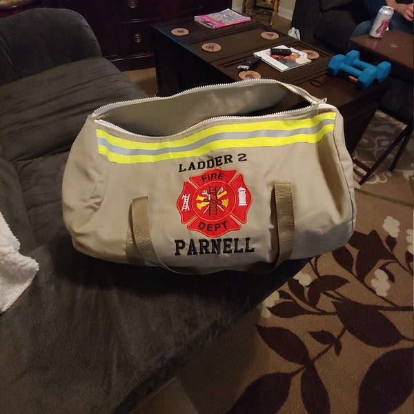 Firefighter Overnight Duffel Bag, Personalized Firefighter Gift for Him ...