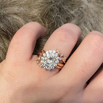 Ring Enhancer Double Bands Stacking Ring White Gold Wedding Band ...