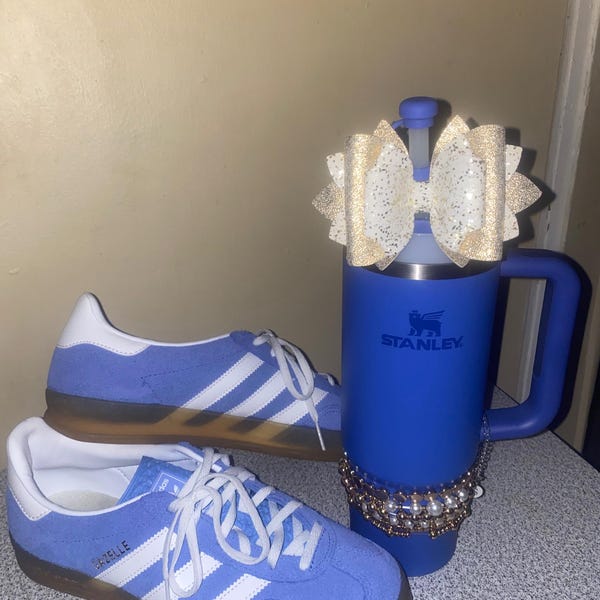 Royal Blue Stanley Tumbler Bow Straw Topper Navy Blue Stanley Cup Bow ...