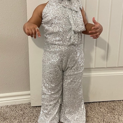 Hot Pink Sparkly Jumpsuit Pageant Outfit Girls Sequins Jumpsuit Fuchsia ...