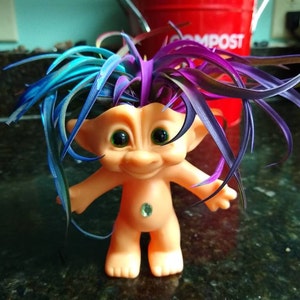 4 Troll Doll With 1-live Rainbow Colored Air Plant | Etsy