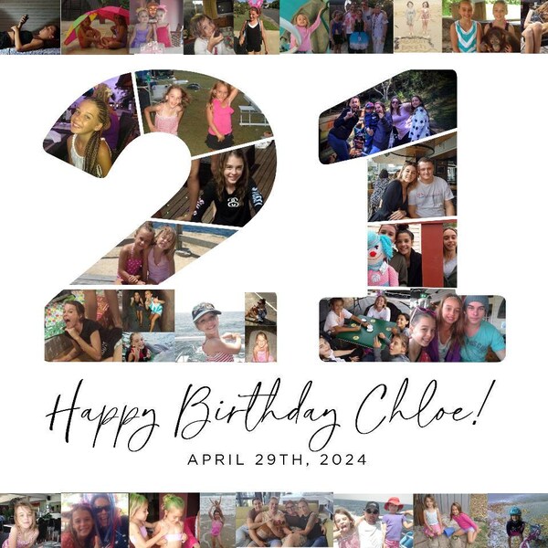 21st Birthday Photo Collage Poster TEMPLATE With Room for Messages ...