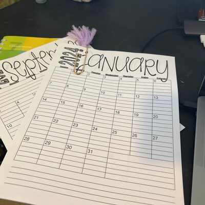 2024 Landscape Lined & Unlined Monthly Calendars 8.5x11 LANDSCAPE Jan ...