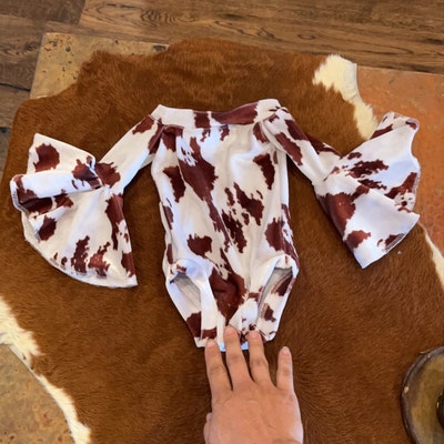 Western Cow Print Bummies, Cow Bell Sleeve, Brown Black Cowprint Bummie ...