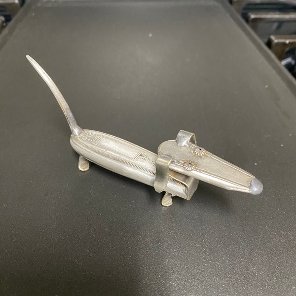 Dachshund Dog Silverware Art Small Sculpture Vintage Silverplated ...
