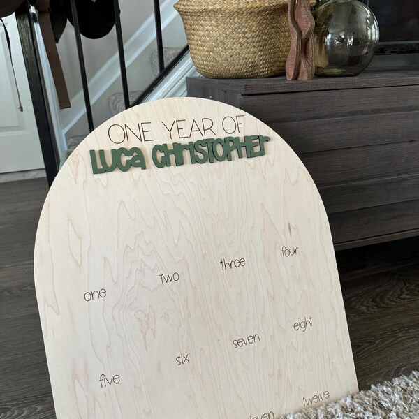 My First Year One Year of Photo Board Wooden Milestone Board 1st ...