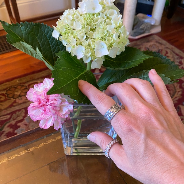 Unique Cracked Men's Ring, Men's Dry Earth Band, Rustic Wedding Band ...