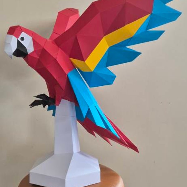 Papercraft Macaw, Parrot PDF, SVG Template, 3D Macaw Paper Craft, Diy ...