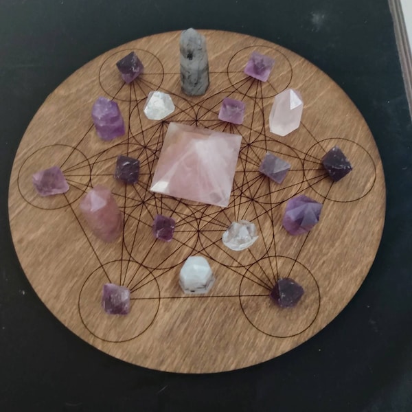 Metatron's Cube Crystal Grid | Sacred Geometry Wooden Grid ...