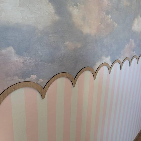 Scalloped Wall Moulding Wood, Wooden Wall Molding, Chair Rail Molding ...