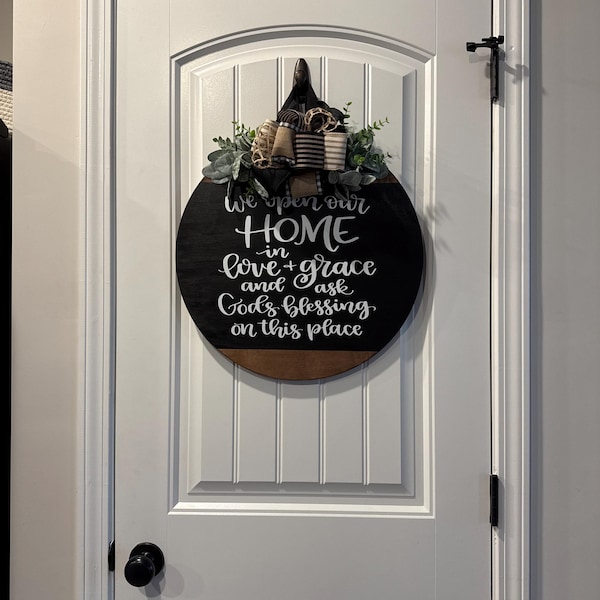 Front Door Decor, Blessings Door Sign, Christian Door Hanger, Scripture ...