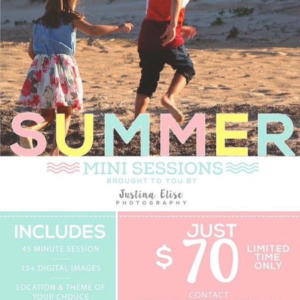 Summer Mini Session Template - Photoshop - IH007- INSTANT DOWNLOAD - Etsy